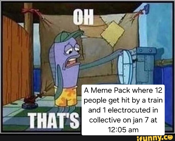 A Meme Pack where 12 people get hit by a train and 1 electrocuted in ...