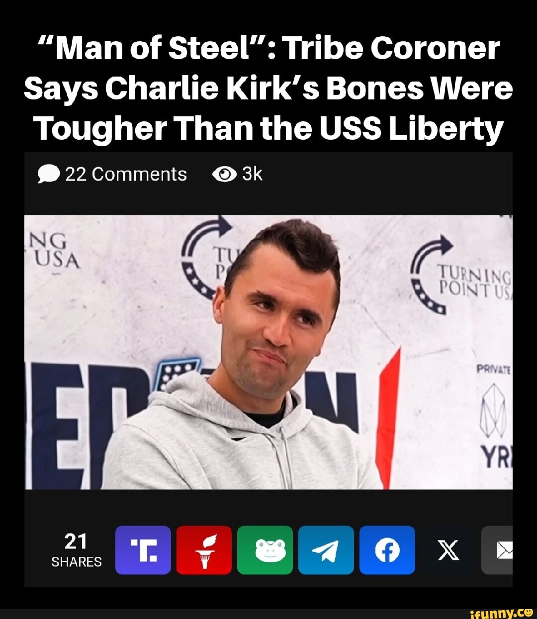 "Man of Steel": Tribe Coroner Says Charlie Kirk's Bones Were Tougher ...