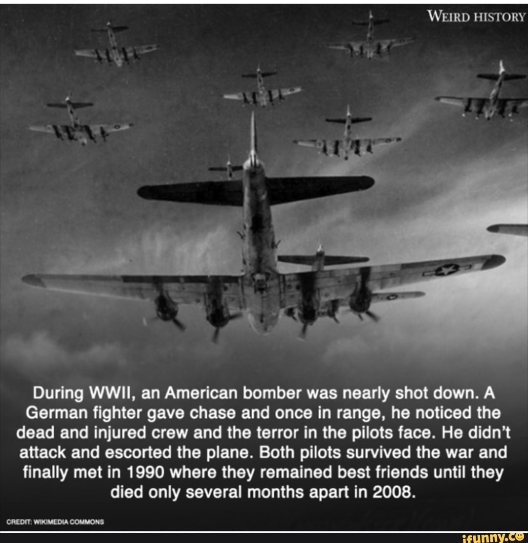 WEIRD HISTORY During WWII, an American bomber was nearly shot down. A ...