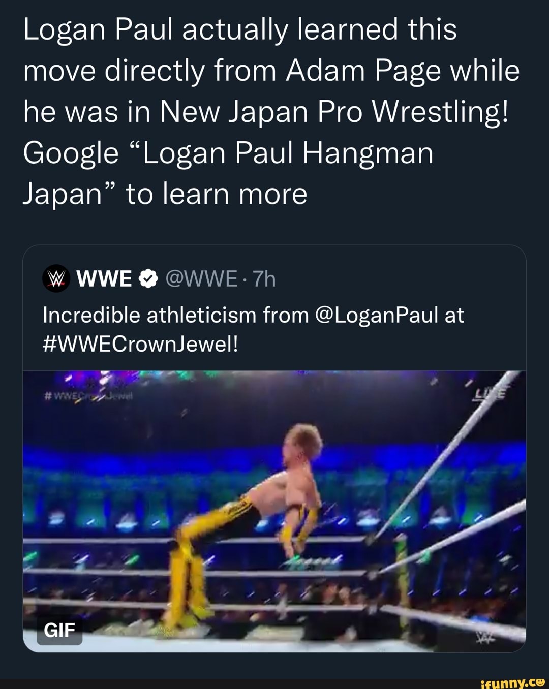 Logan Paul actually learned this move directly from Adam Page while he ...