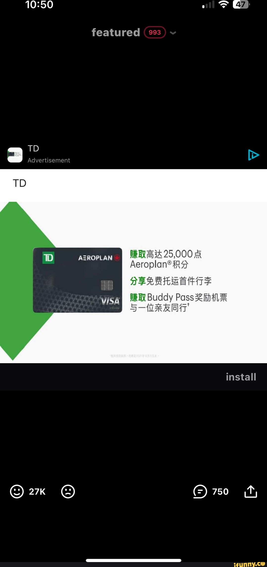 Featured ~ TD Advertisement TD 25,000 Aeroplan: Buddy Pass ASROPLAN ...