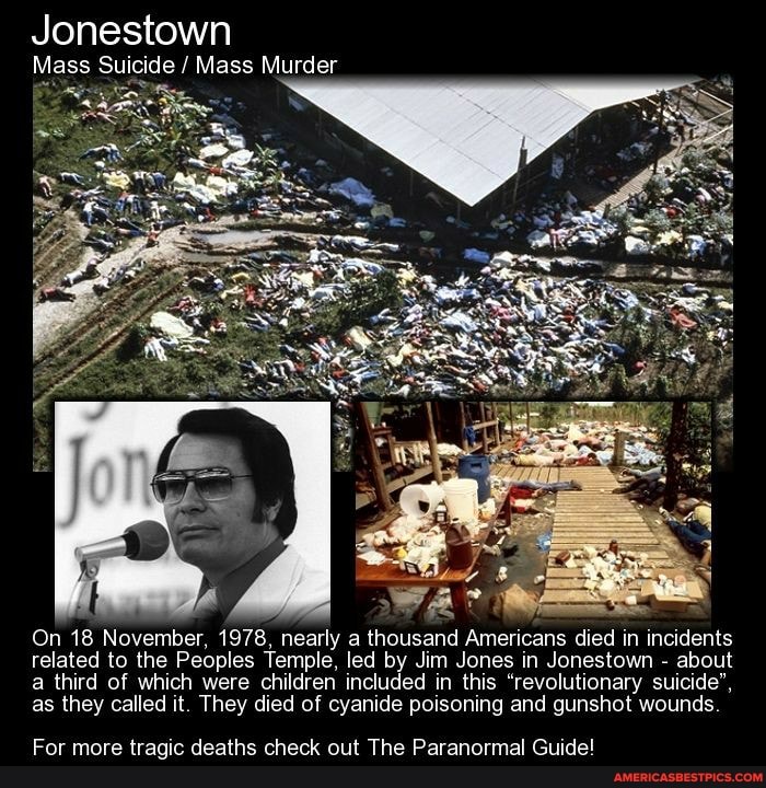 Jonestown Mass Suicide / Mass Murder On 18 November, 1978, nearly a ...