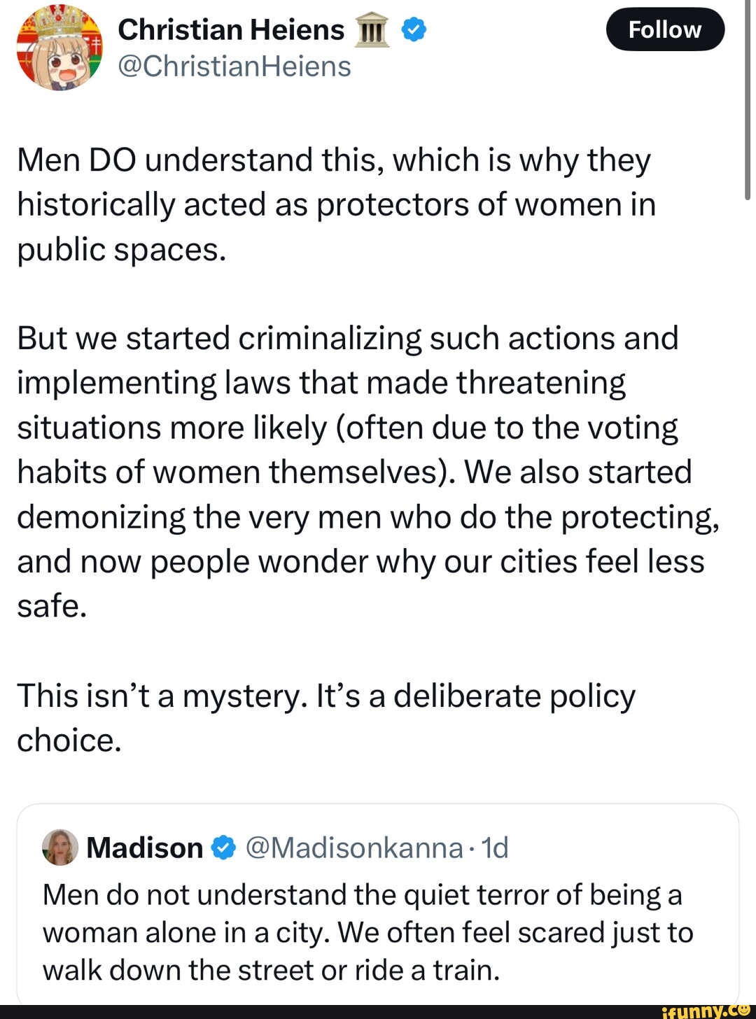 Christian Heiens @ Follow Men DO understand this, which is why they ...