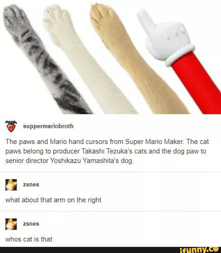 3 suppermariobroth The paws and Mario hand cursors from Super Mario ...
