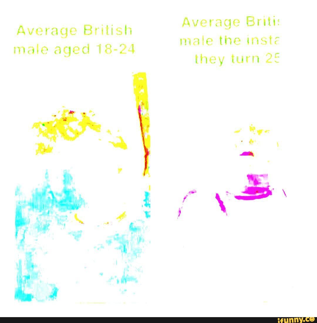 Average British male aged 18-24 Average Briti: male the inste they turn ...