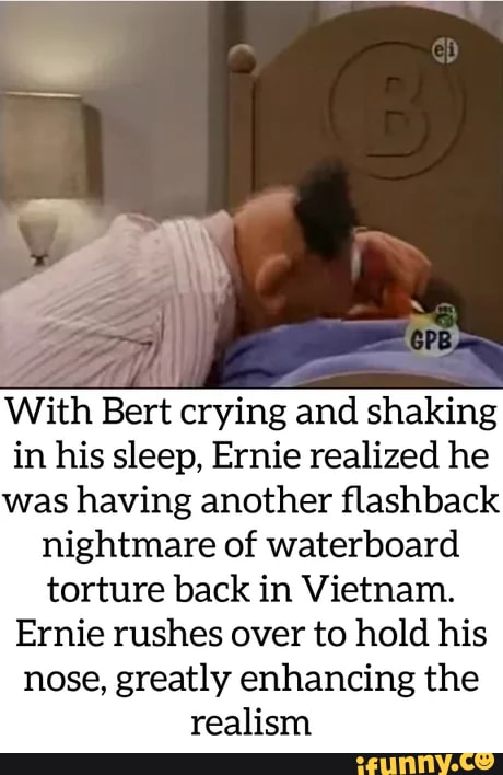 PB With Bert crying and shaking in his sleep, Ernie realized he was ...