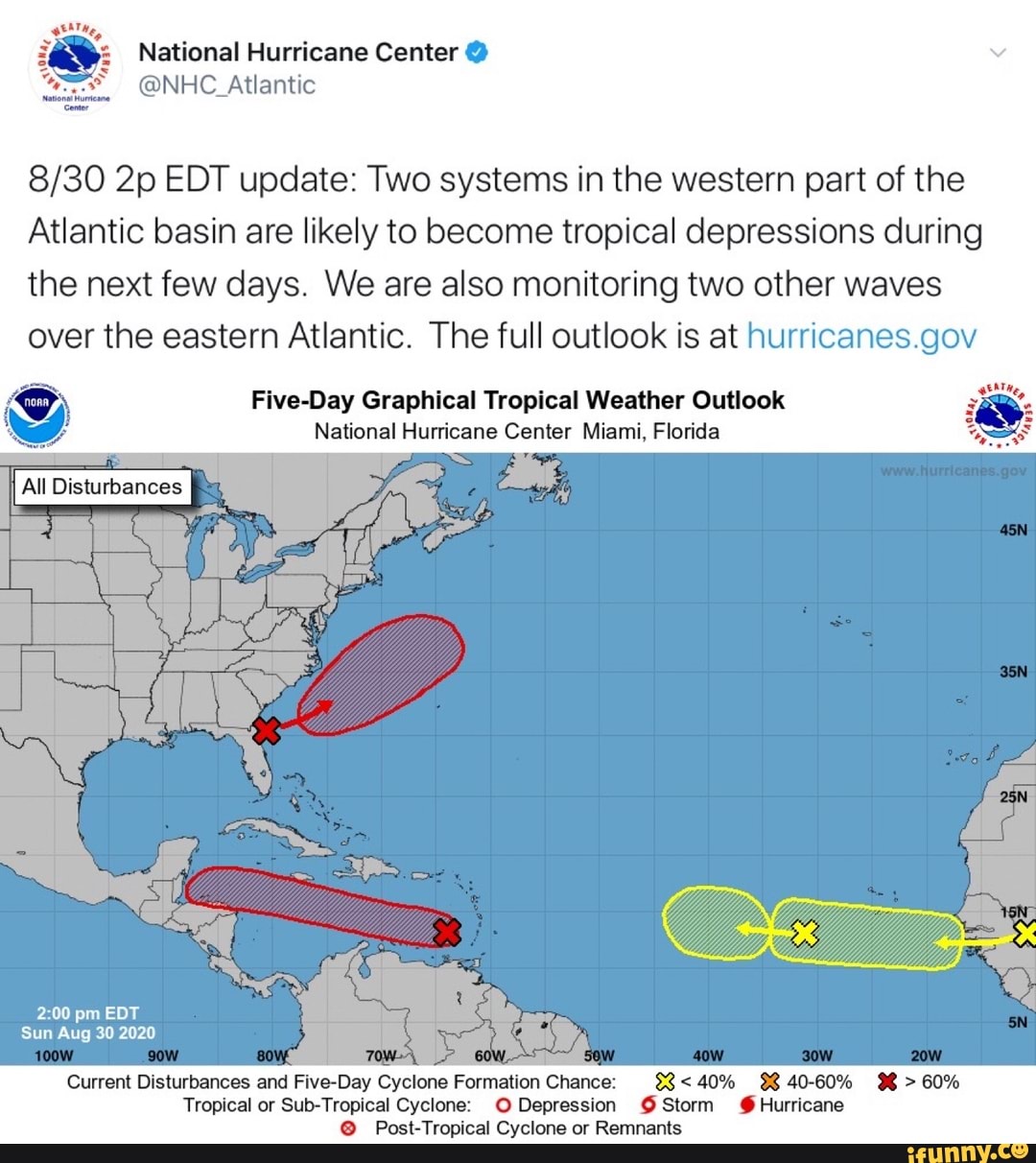 National Hurricane Center @ @NHC_Atlantic EDT update: Two systems in ...