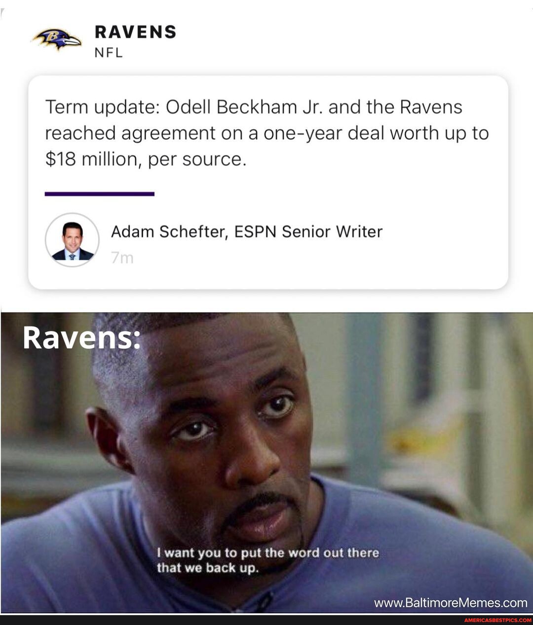 Whoa 😳 #ravens #ravensflock #ravensnation #nflmemes #odellbeckhamjr ...