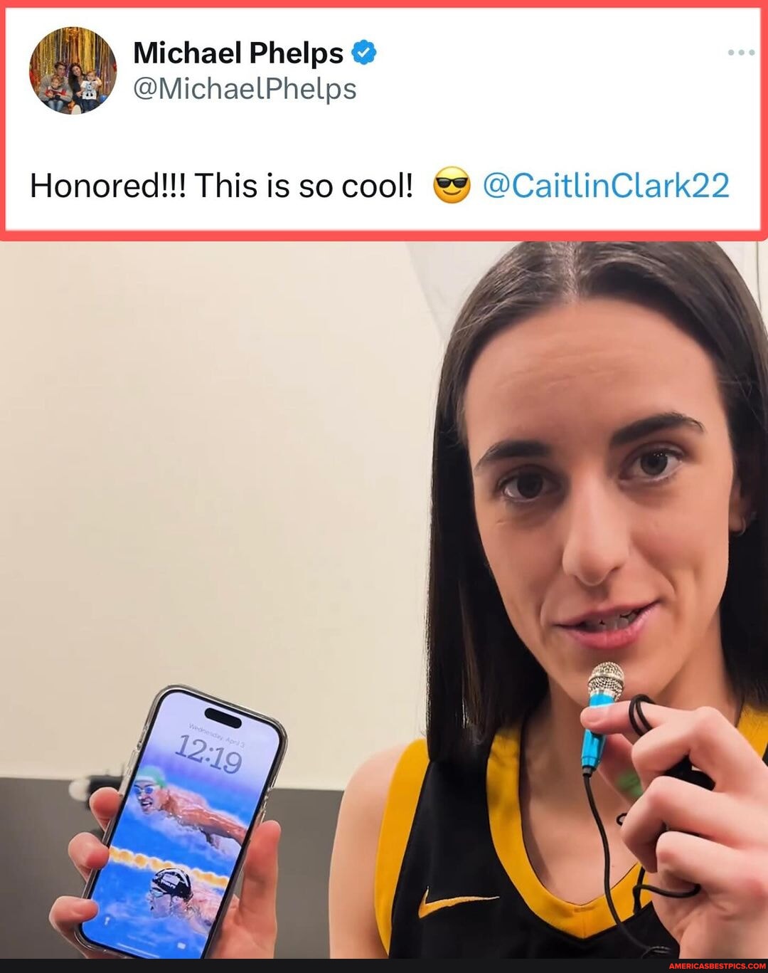 Caitlin Clark’s screensaver is Michael Phelps 🔥 Greatness begets ...