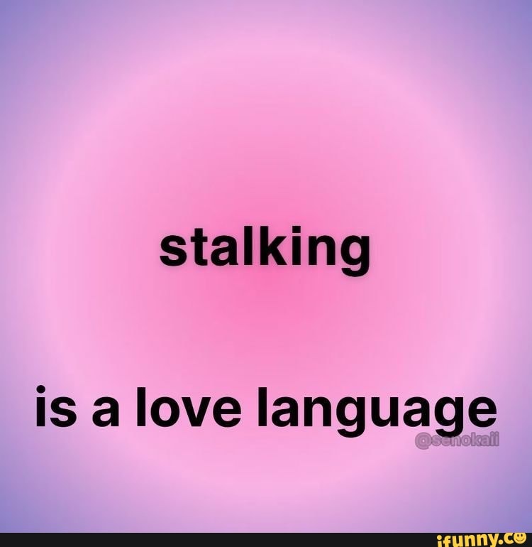 Stalking is a love language - iFunny
