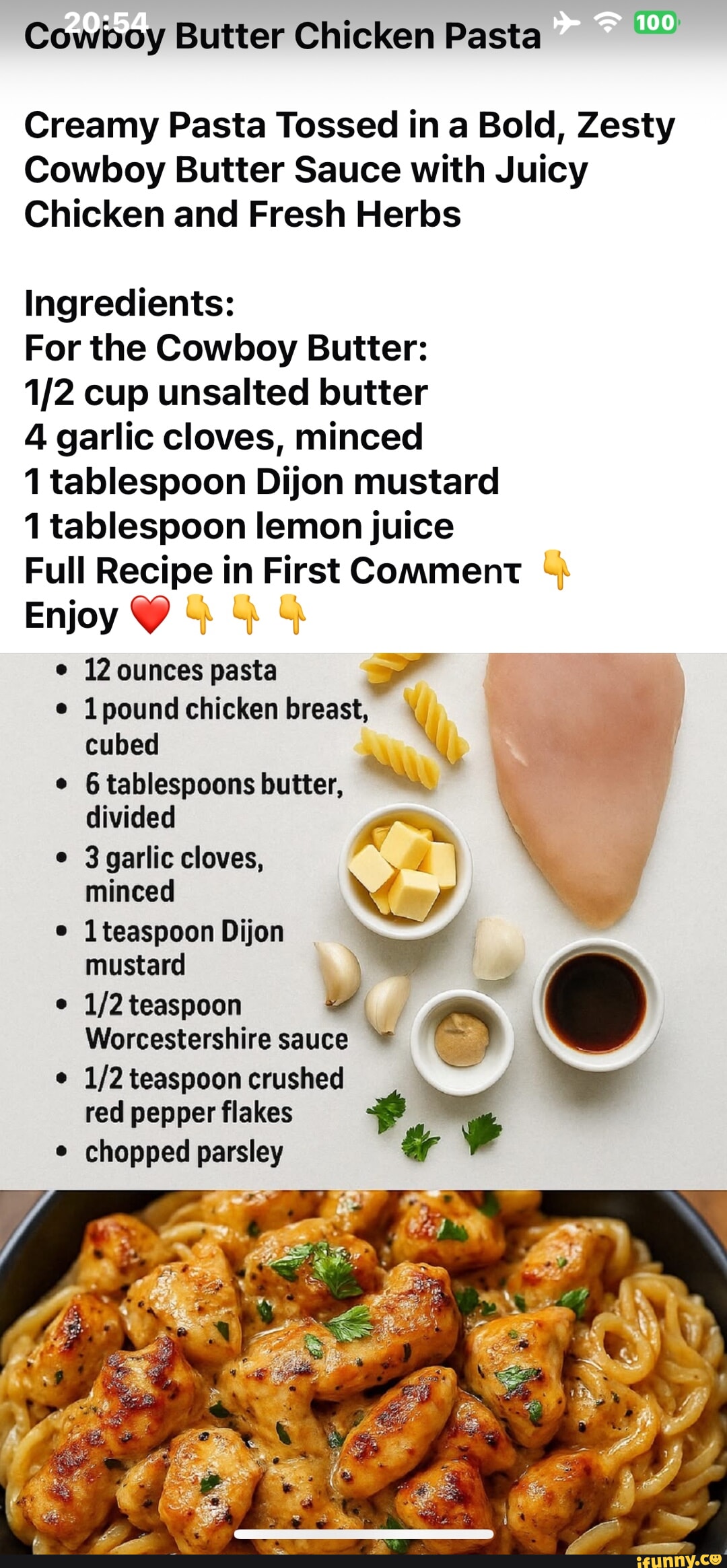 Cowboy Butter Chicken Pasta 100 Creamy Pasta Tossed in a Bold, Zesty ...