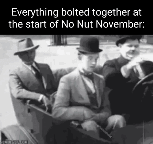 Everything bolted together at the start of No Nut November: - iFunny