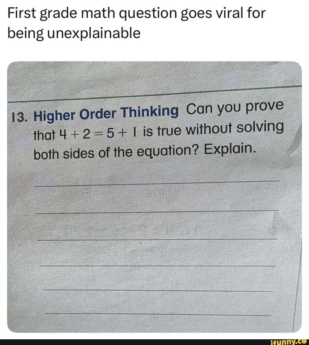 First grade math question goes viral for being unexplainable Higher ...