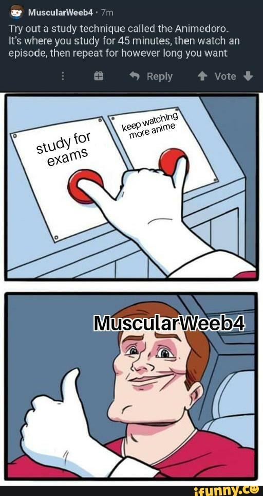 Try out a study technique called the Animedoro. It's where you study ...