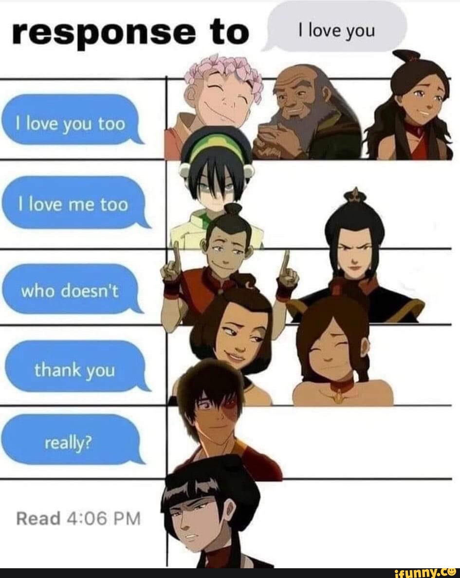 Response to I love you I love me too I love you too who doesn't thank ...