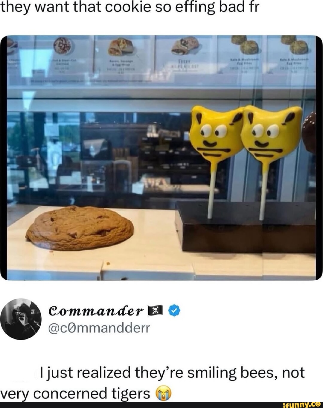 They want that cookie so effing bad fr Commander EA I just realized ...