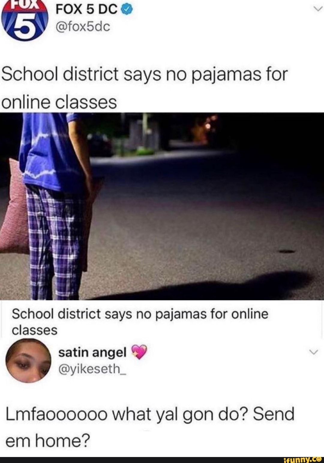 FOX @fox5de School district says no pajamas for online classes Ip ir ...