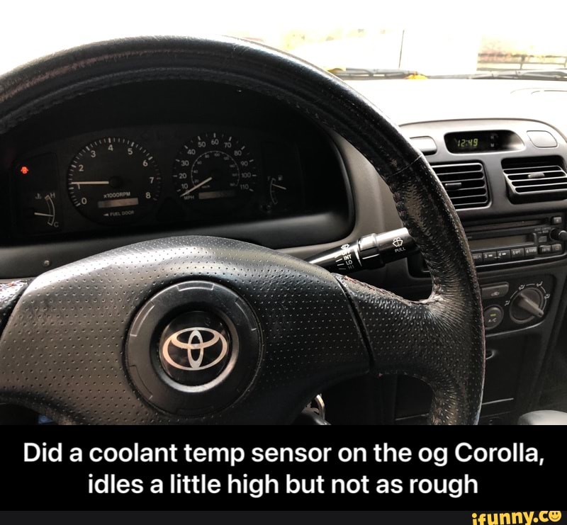 Did a coolant temp sensor on the og Corolla, idles a little high but ...