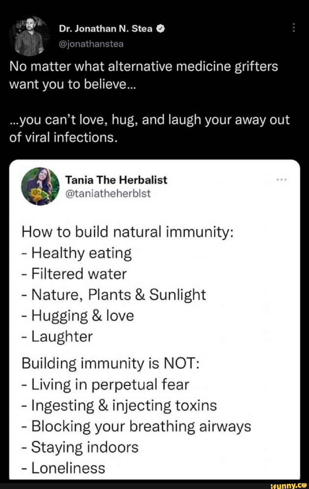 Dr. Jonathan N. Stea @ No matter what alternative medicine grifters ...