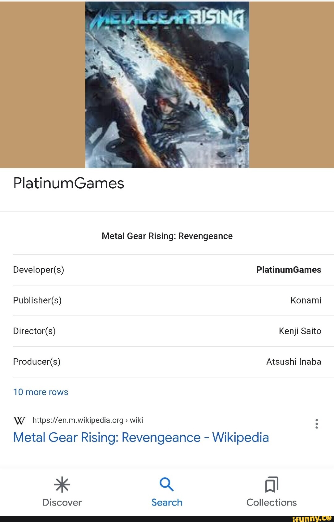 Td TAISING PlatinumGames Metal Gear Rising: Revengeance PlatinumGames ...