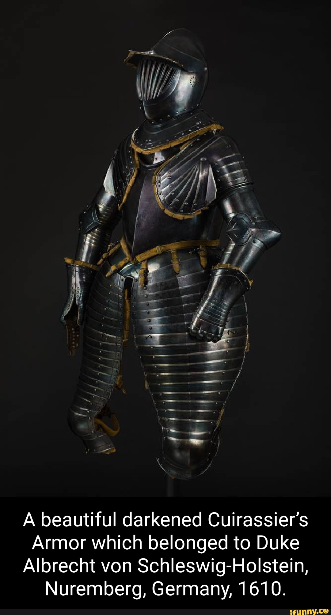A beautiful darkened Cuirassier's Armor which belonged to Duke Albrecht ...