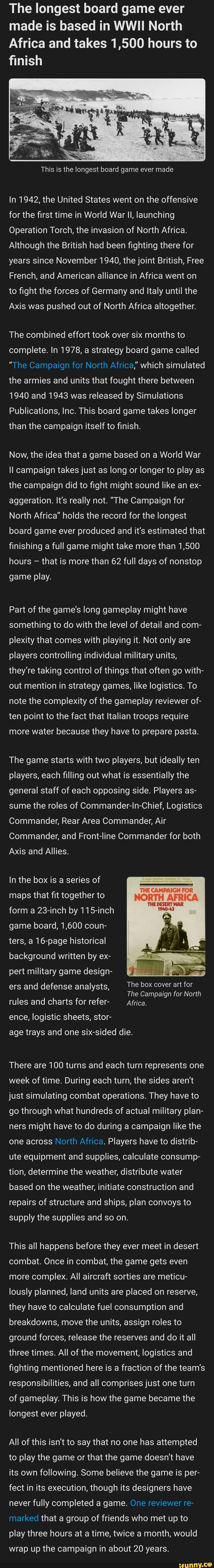The Longest Board Game Ever Made Is Based In WWII North Africa And The Longest Board Game Ever Made Is Based In WWII North Africa And
