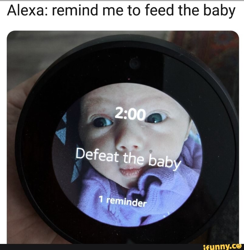 Alexa: remind me to feed the baby - iFunny