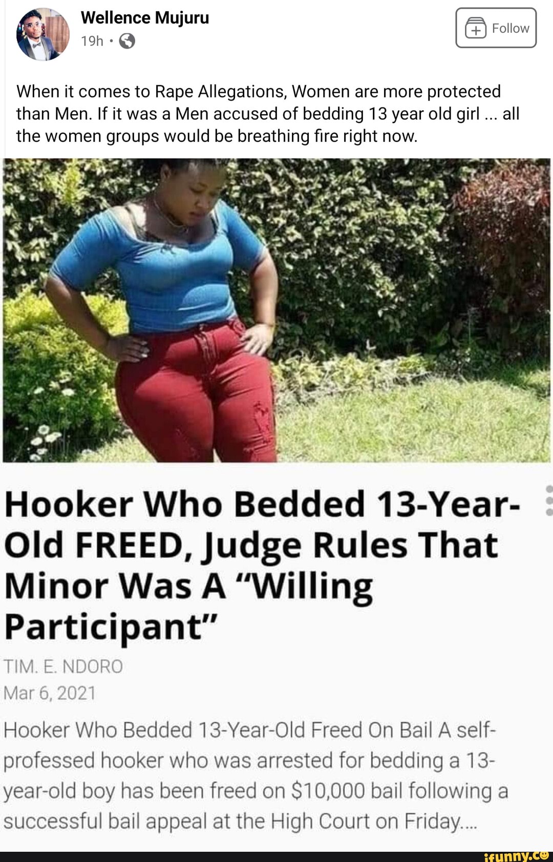 Wellence Mujuru Follow When it comes to Rape Allegations, Women are ...