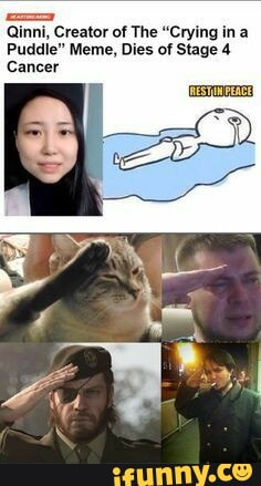 Qinni, Creator of The "Crying in a Puddle" Meme, Dies of Stage 4 Cancer ...