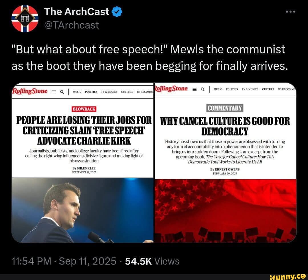 The ArchCast "But what about free speech!" Mewls the communist as the ...