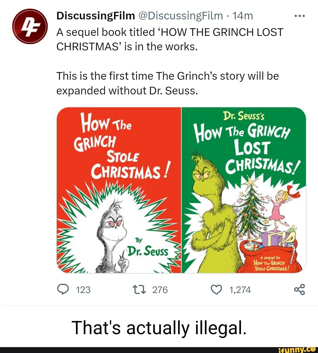 DiscussingFilm @DiscussingFilm - A sequel book titled 'HOW THE GRINCH ...