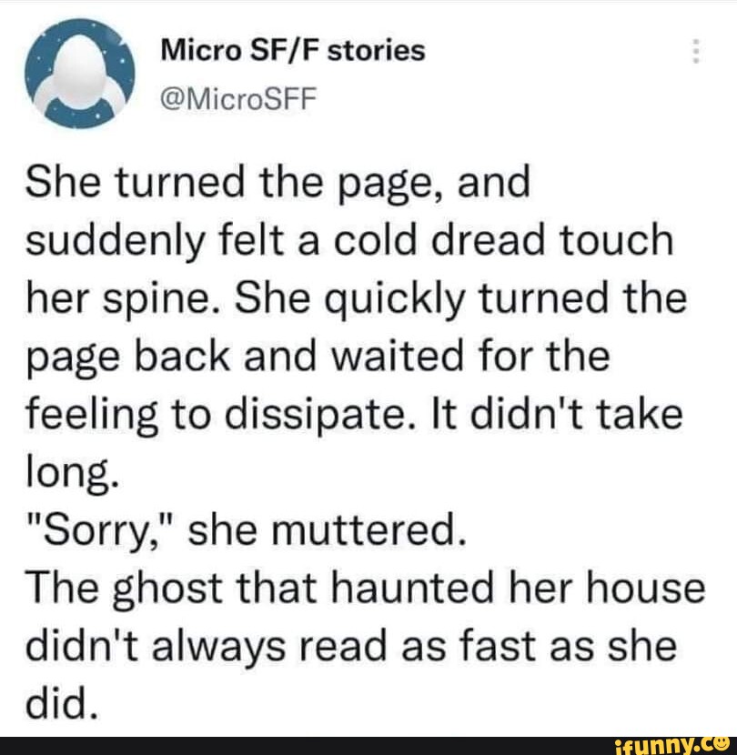 Micro stories CD @MicroSFF She turned the page, and suddenly felt a ...