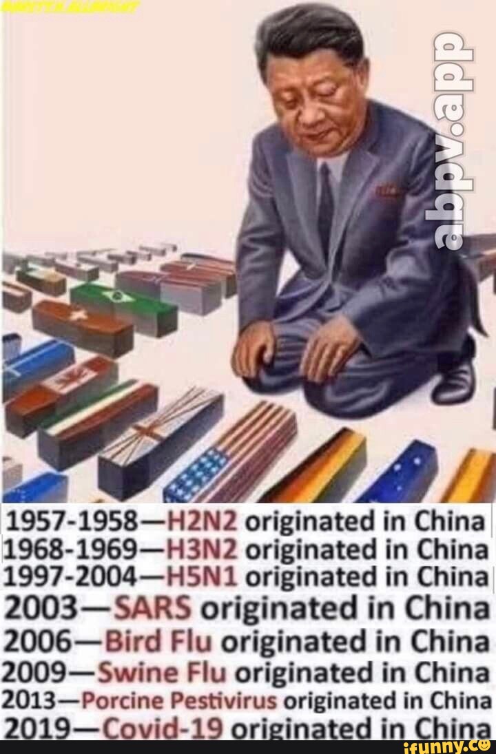 1957-1958-H2N2 originated in China 1968-1969-H3N2 originated in China ...