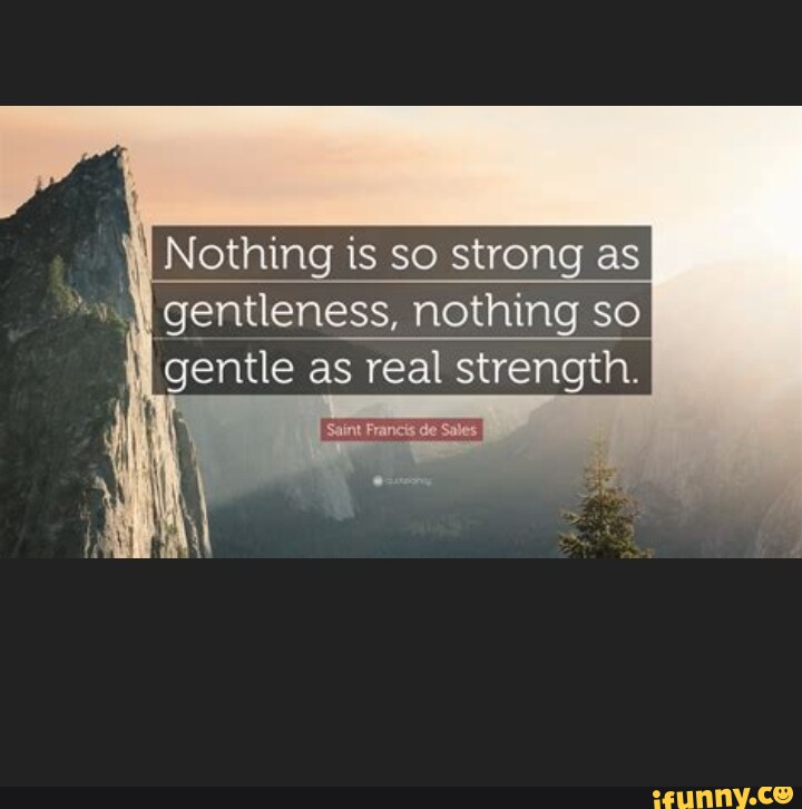 Nothing is so strong as gentleness, nothing so gentle as real strength. - )