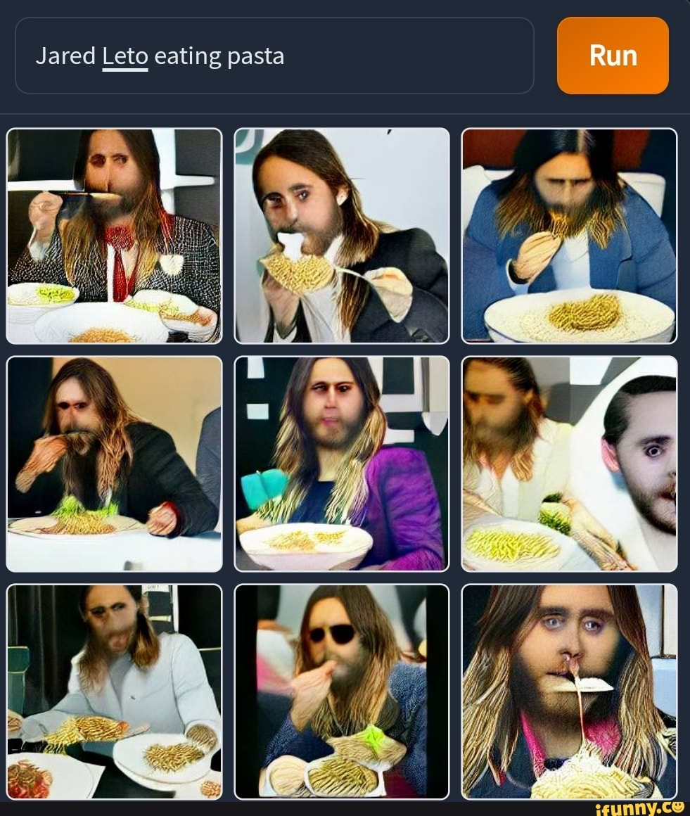 Jared Leto eating pasta Run - iFunny