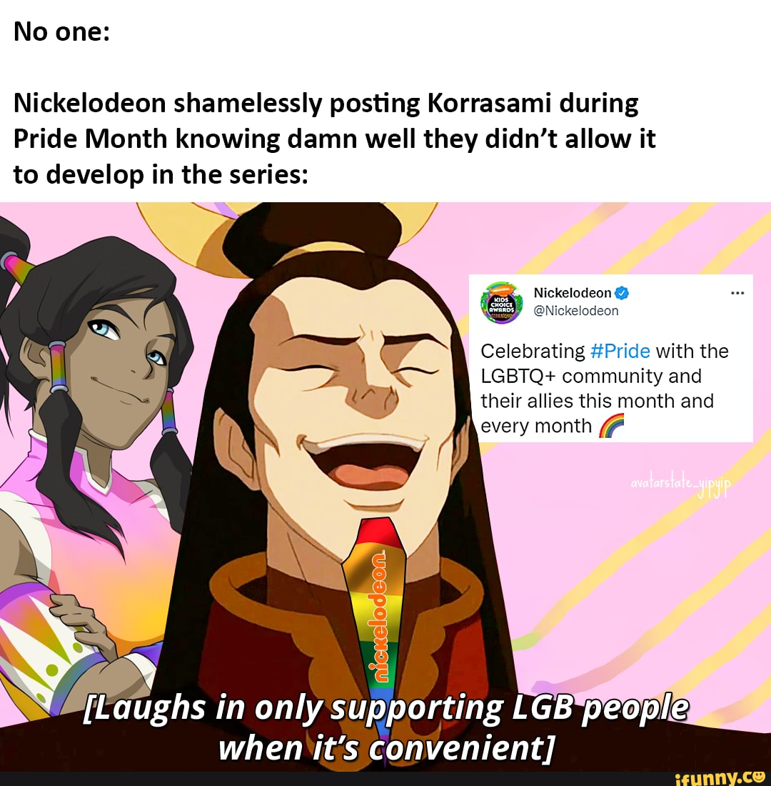 No one: Nickelodeon shamelessly posting Korrasami during Pride Month ...