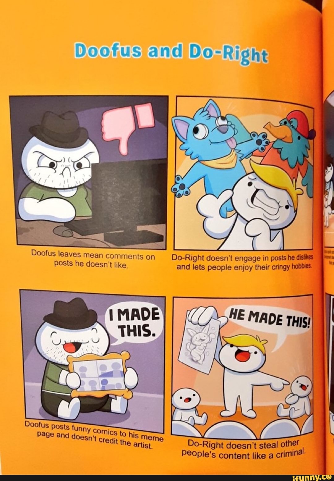 Kd wo tus and Do-Right Doofus leaves mean comments on Posts he doesn't ...