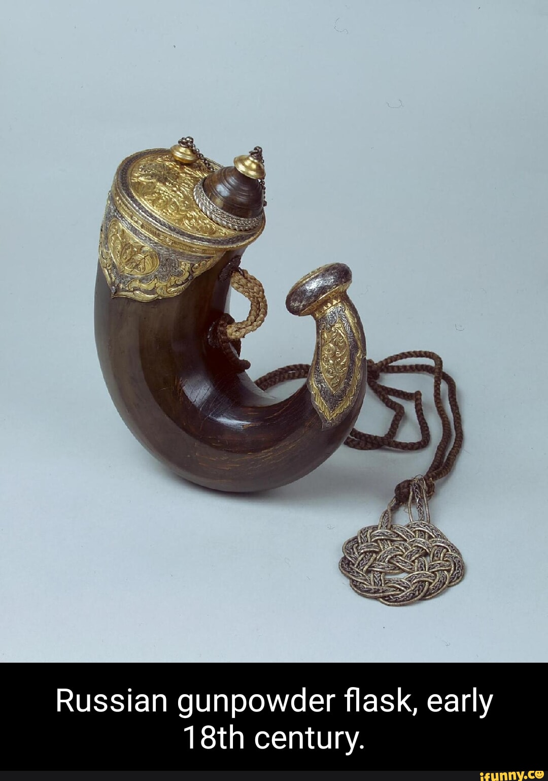 Russian gunpowder flask, early 18th century. - iFunny
