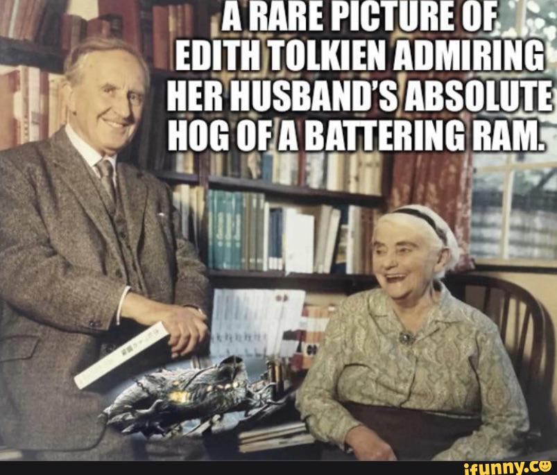 A RARE PICTURE OF... EDITH TOLKIEN ADMIRING: HER HUSBAND'S ABSOLUTE HOG ...