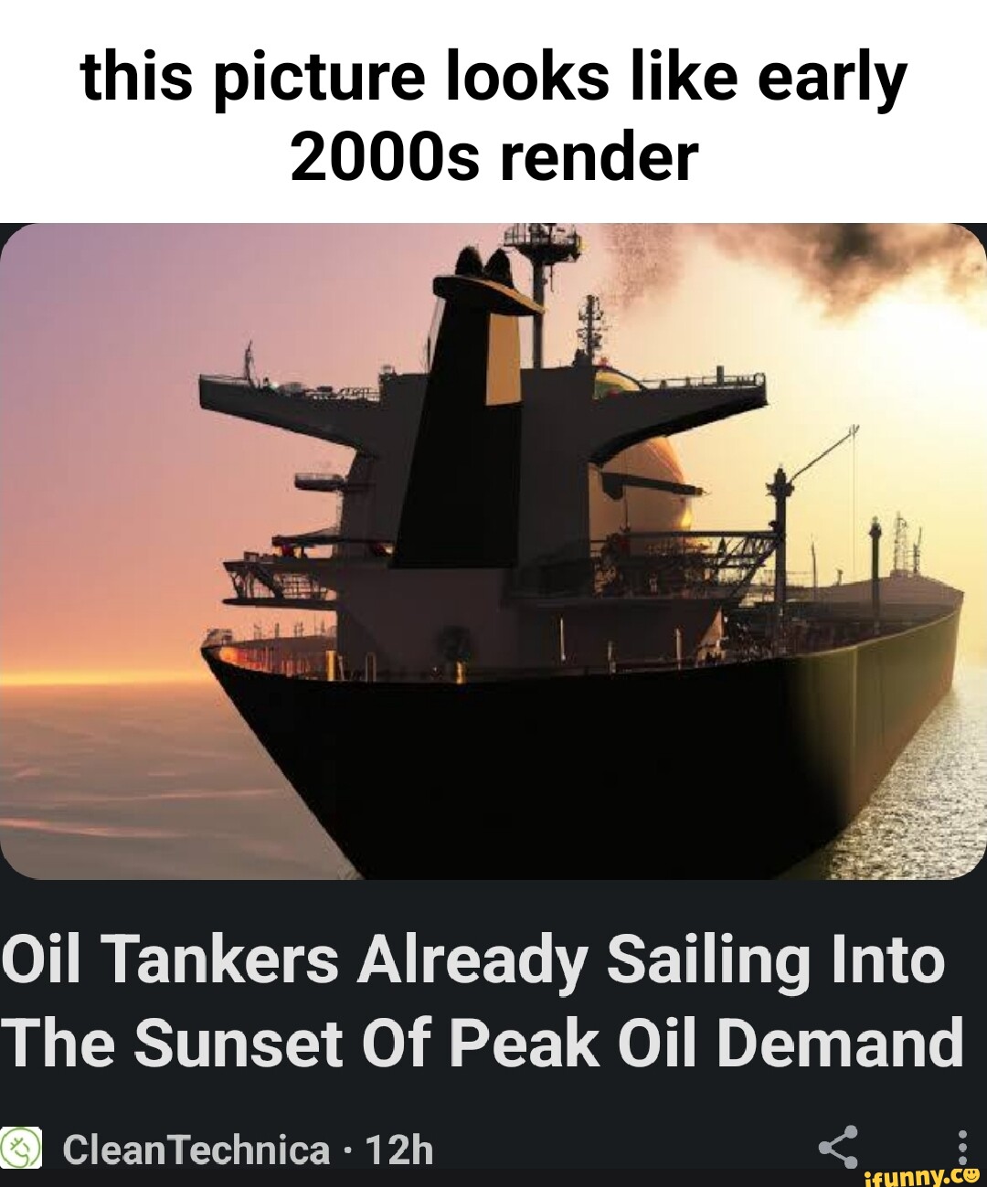 This picture looks like early 2000s render Oil Tankers Already Sailing ...