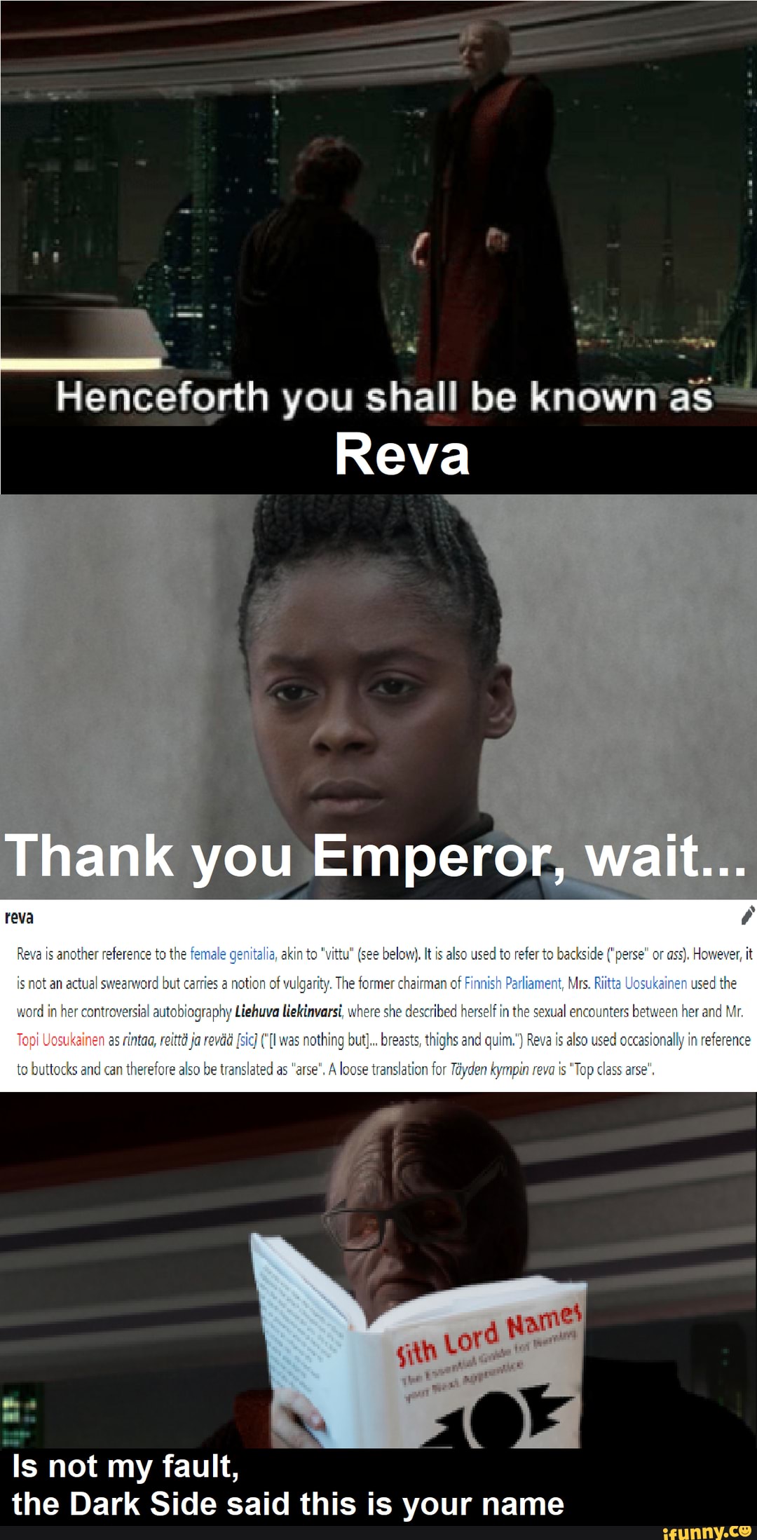 4 Henceforth you shall be known as Reva Thank you Emperor, wait... reva ...