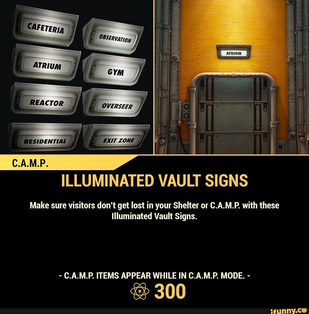 CAMP. ILLUMINATED VAULT SIGNS Make sure visitors don't get lost in your ...