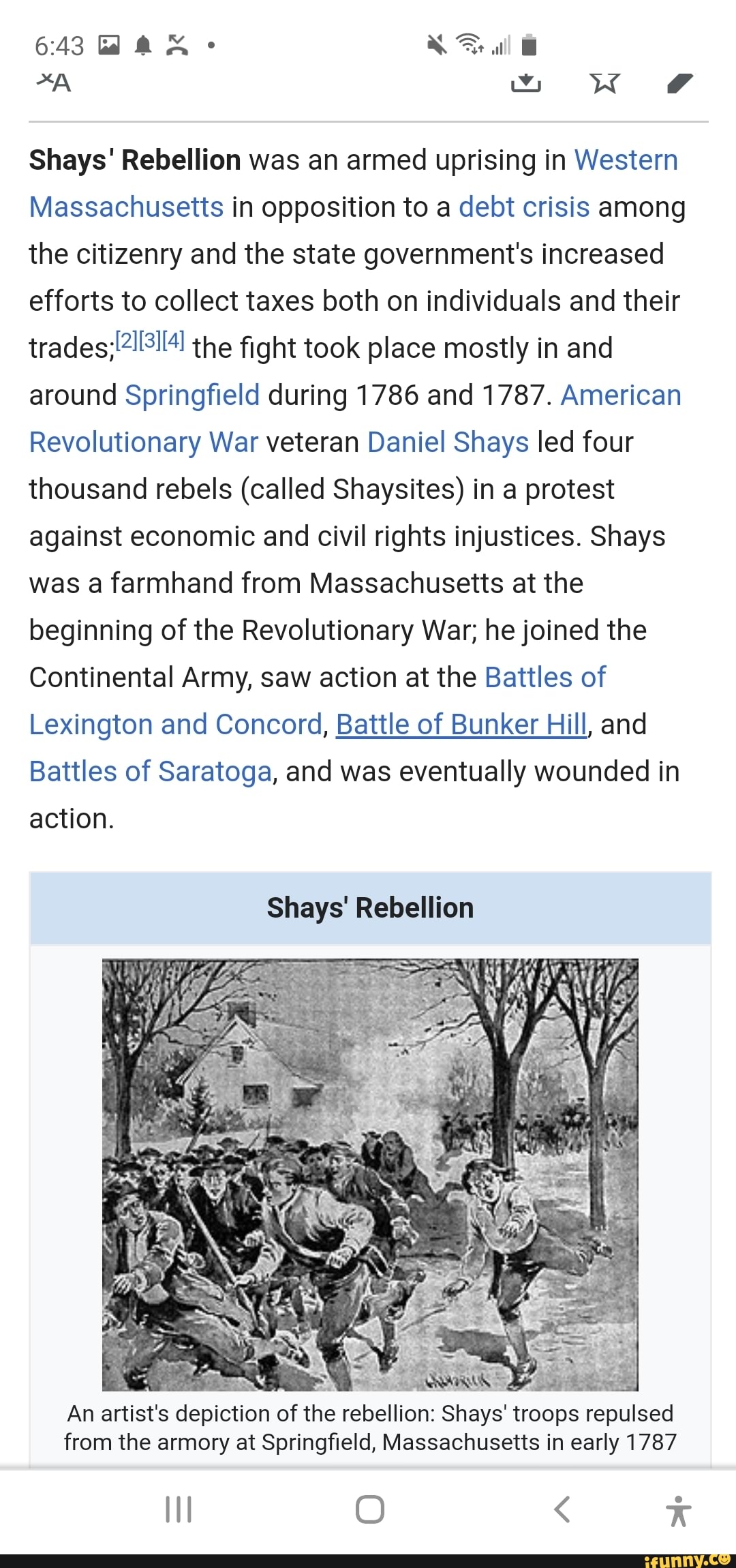 Shays' Rebellion was an armed uprising in Western Massachusetts in ...