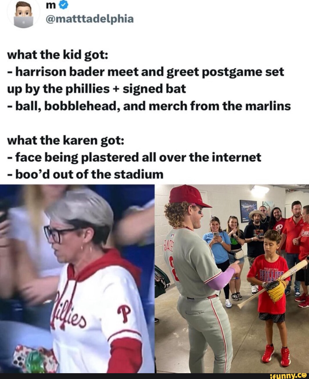 What the kid got: - harrison bader meet and greet postgame set up by ...