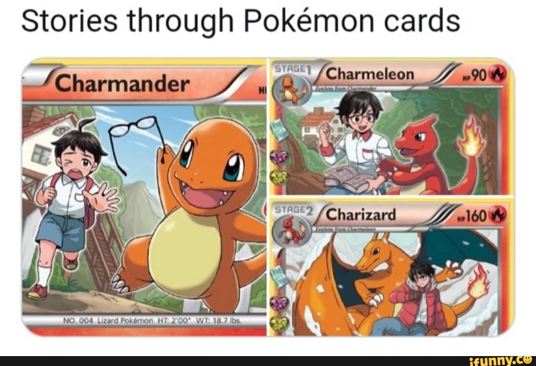 Stories through Pokemon cards Chameleon Charmander - iFunny