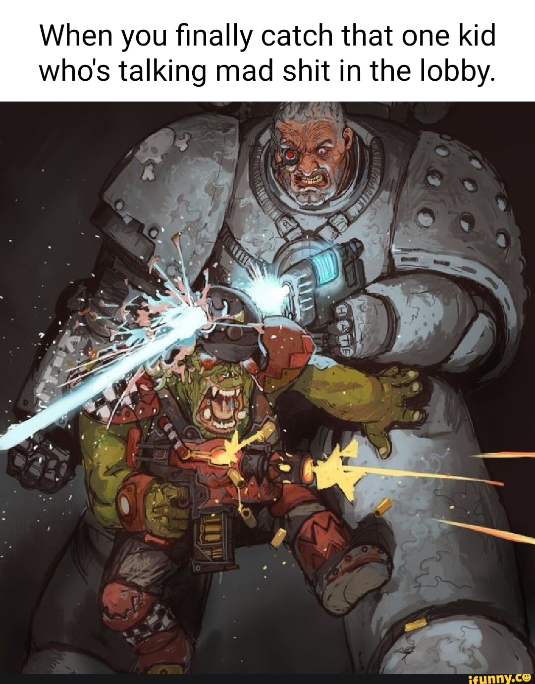 When you finally catch that one kid who's talking mad shit in the lobby ...