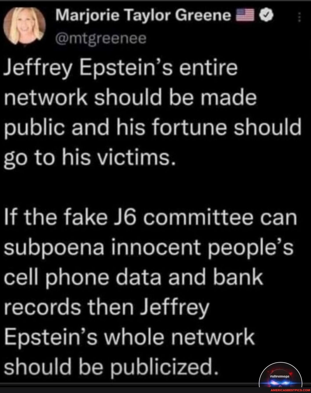 Marjorie Taylor Greene Jeffrey Epstein's entire network should be made public and his fortune ...