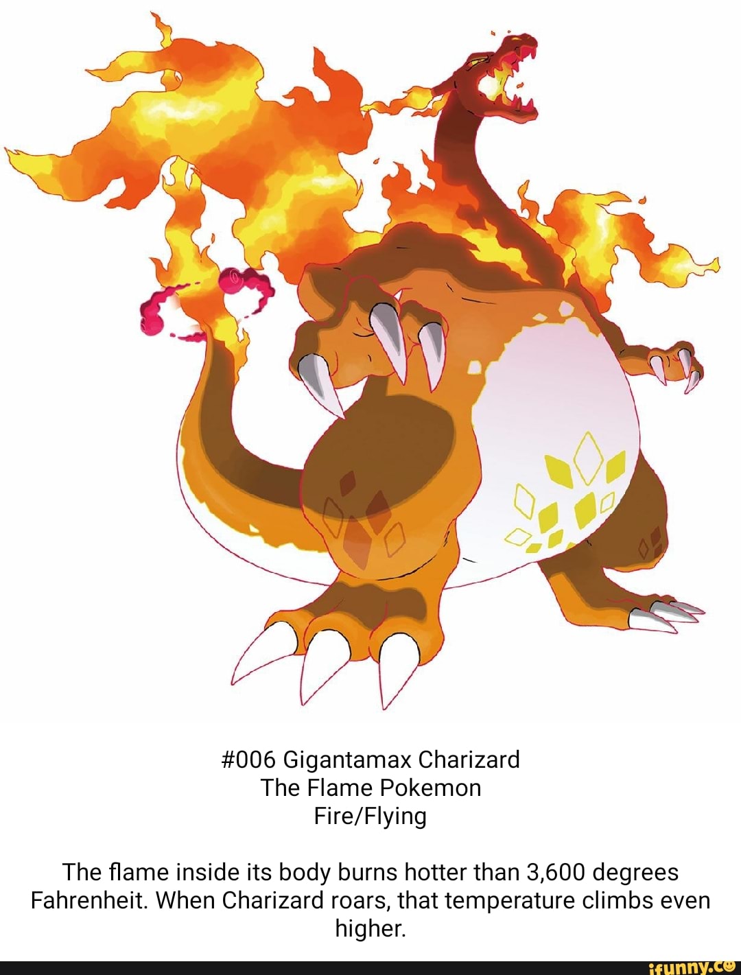 #006 Gigantamax Charizard The Flame Pokemon The flame inside its body ...