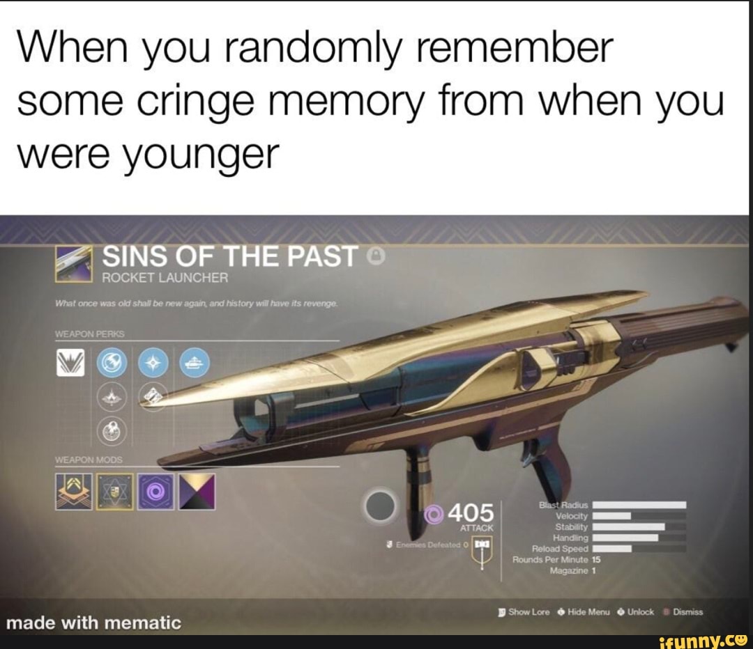 When you randomly remember some cringe memory from when you were ...
