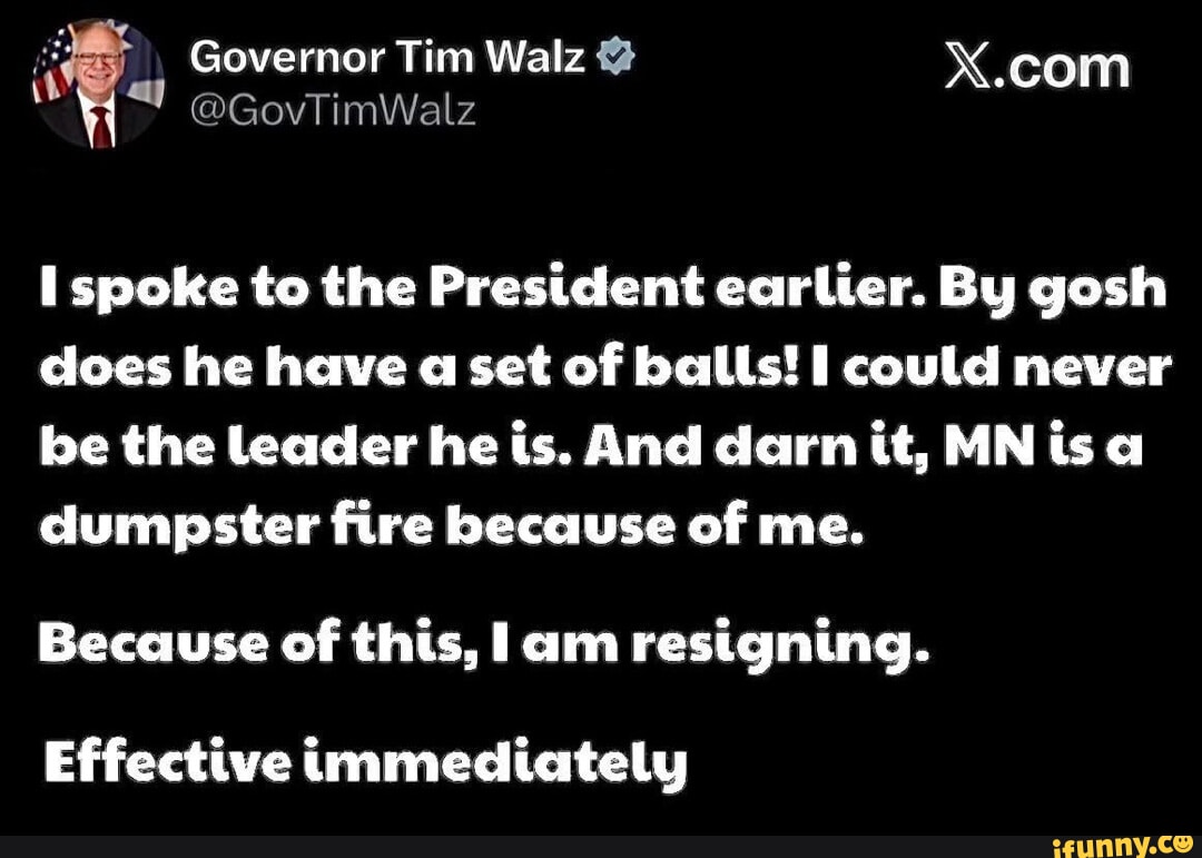 X.com Governor Tim Walz eGovTimWalz I spoke to the President earlier ...